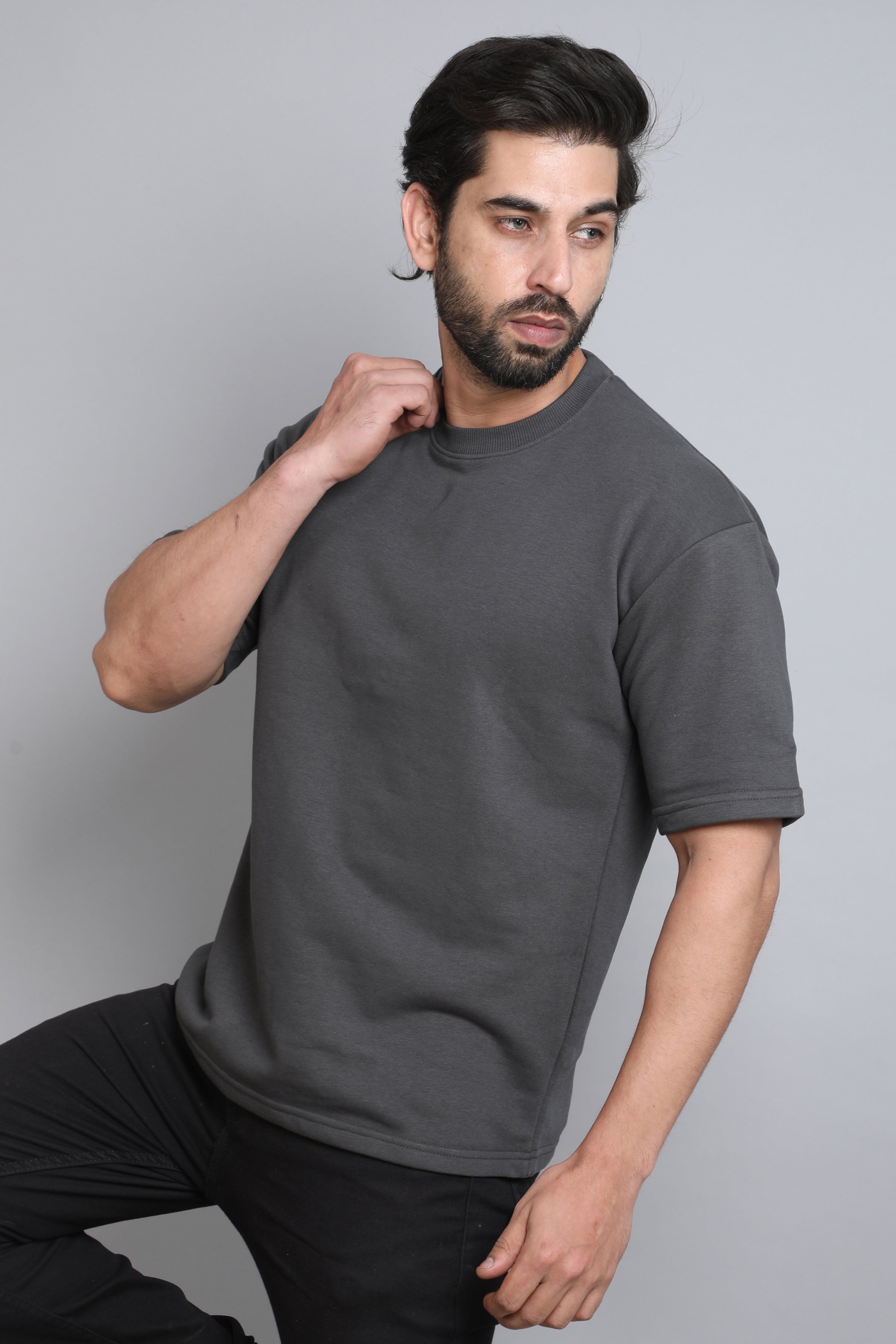 Plain Ash Grey Oversized T-Shirt – Throwback